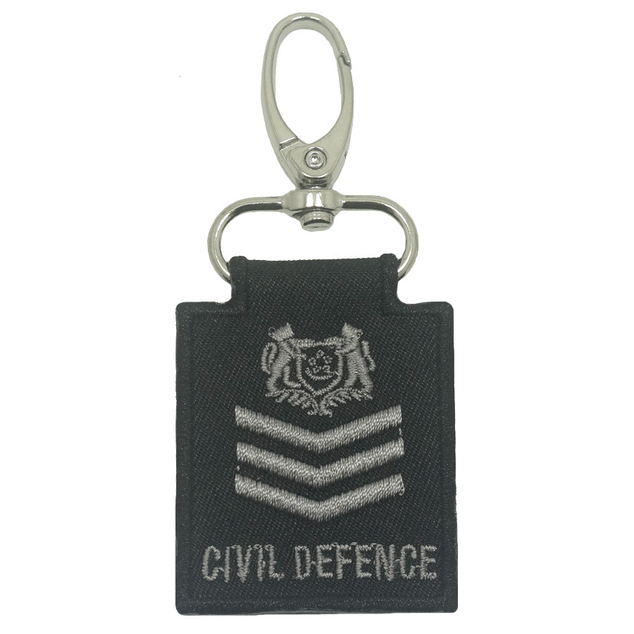 MINI SCDF RANK KEYCHAIN - BLACK FOLIAGE STAFF SERGEANT (SSG) – Hock ...
