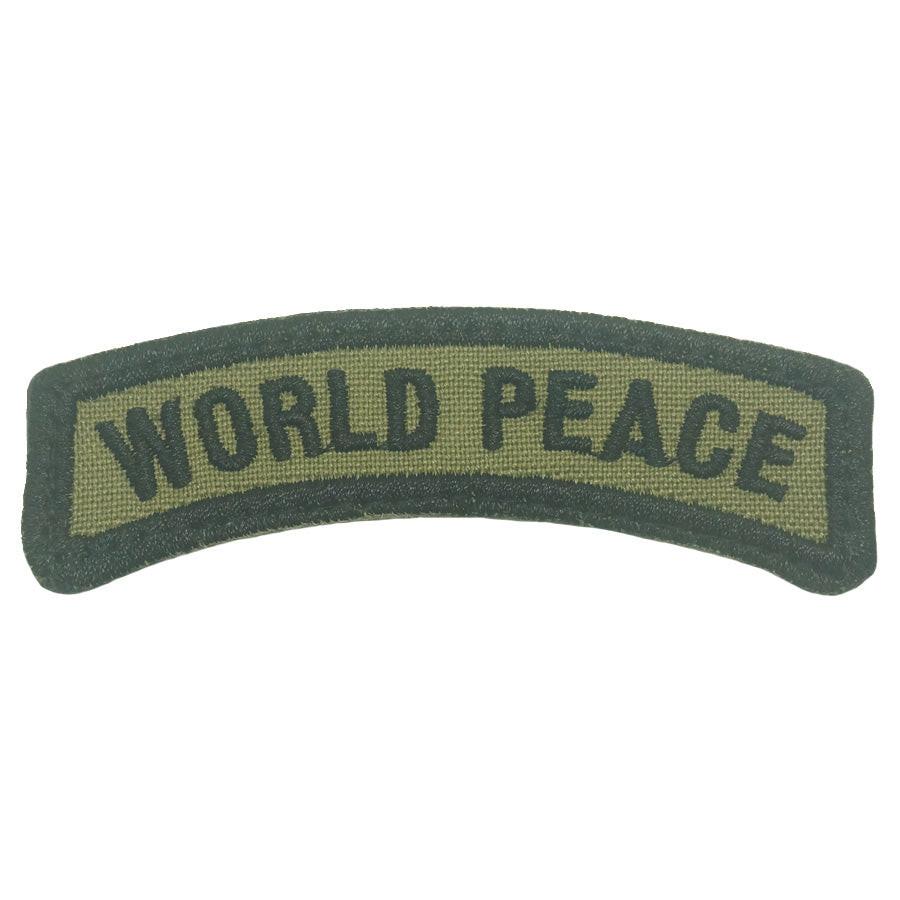 World Peace Morale Patch Tab (Olive Green) 7.8 x 2.5cm | HOCK GIFT SHOP ...