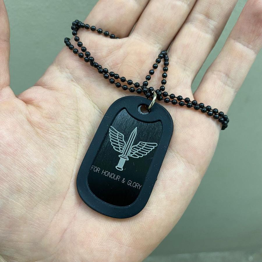 LASER ENGRAVED BLACK ANODIZED LOGO DOG TAG - NPCC – Hock Gift Shop ...