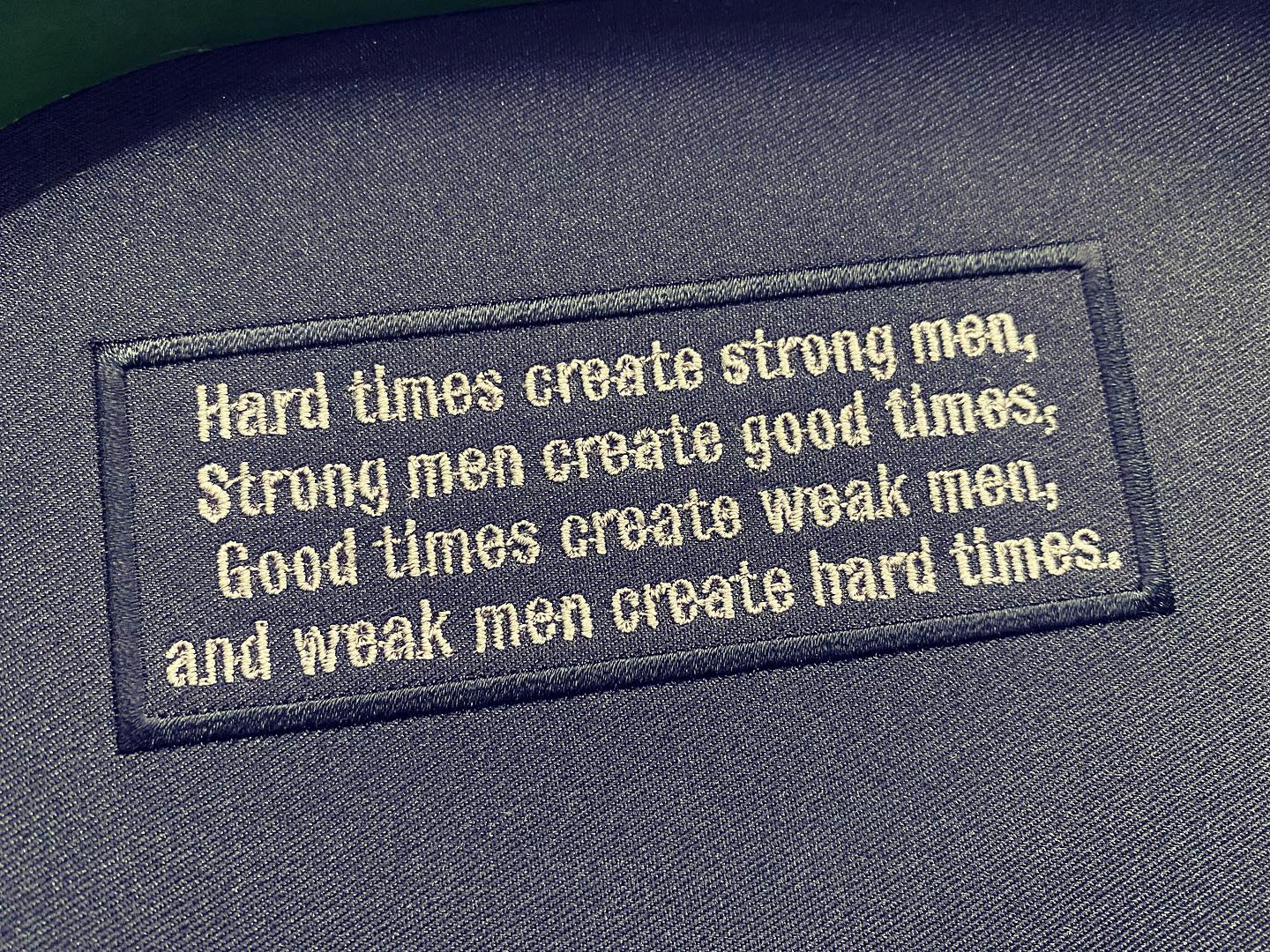 HARD TIMES CREATE STRONG MEN PATCH - BLACK FOLIAGE – Hock Gift Shop ...